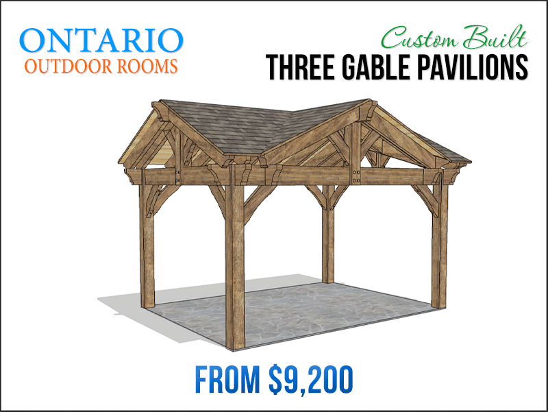 Three-Gable-Pavilions - Ontario Outdoor Rooms Pergolas & Pavilions